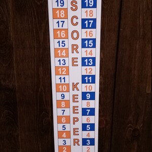 Cornhole - Horseshoe - Scoreboard Score Keeper Sign - Orange Dark Blue ...
