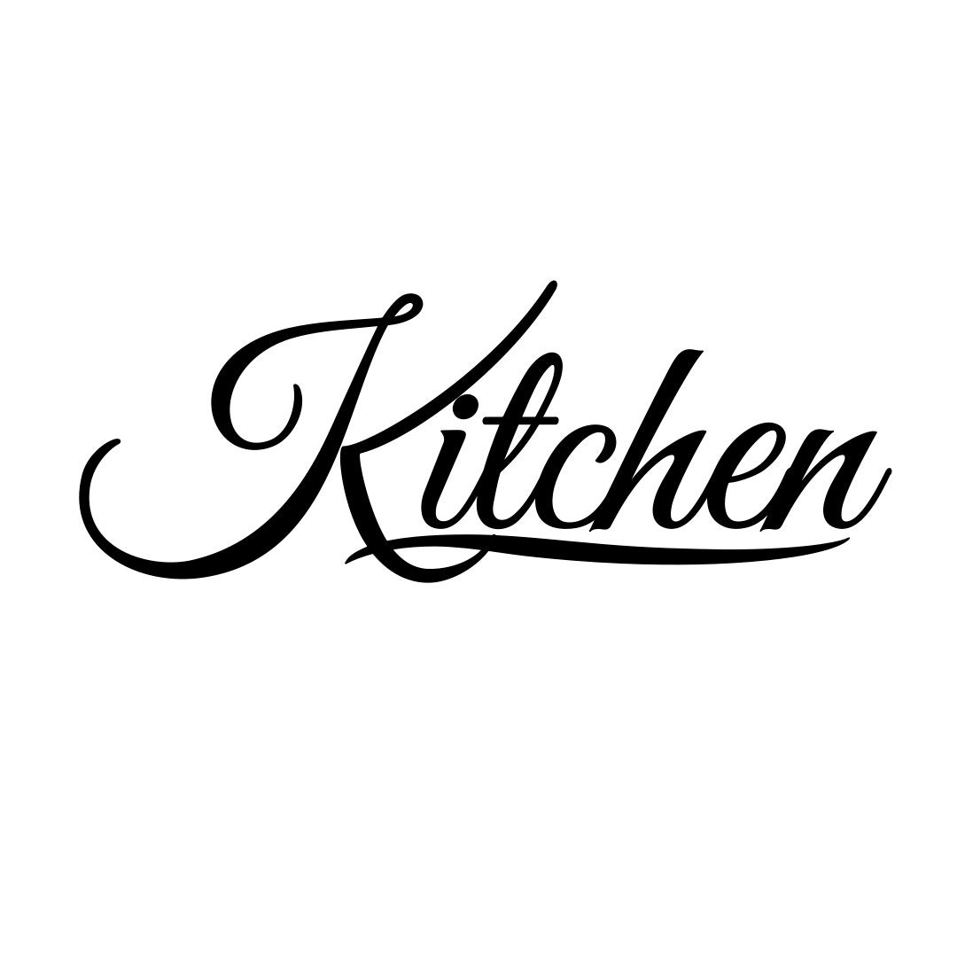 Kitchen - Vinyl DIY Sign Decal Wall Art / Door Graphic - Select Color ...