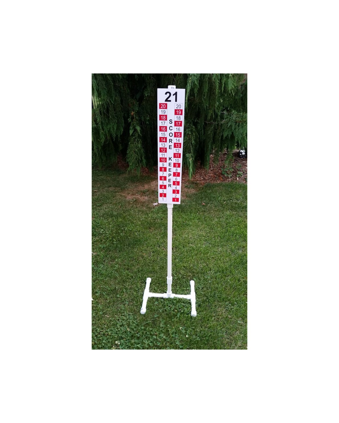 Cornhole Scoreboard W 42" Stand Score Keeper Sign - Colors Red White ...
