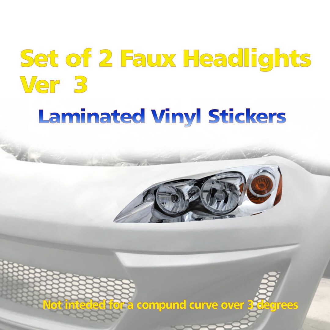 Faux Headlight Stickers: Golf Cart, Race Car Decals (set of 2) Ver 3 - Etsy