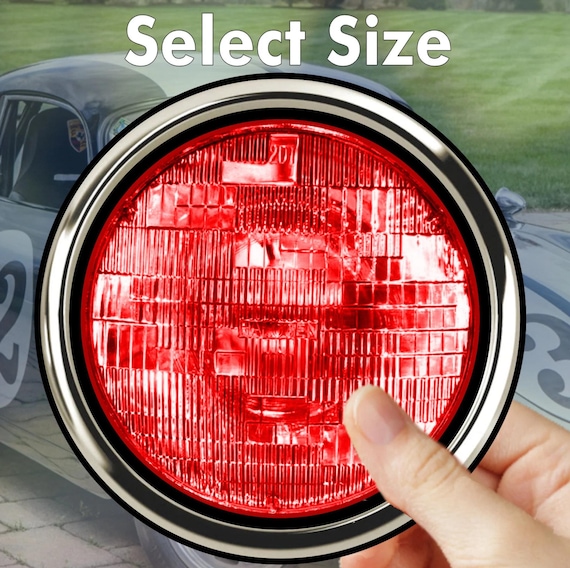 Faux Fake Round Red Headlight Taillight Chrome Ring Stickers for Stock Cars Derby Race Cars RC Golf Carts Set of 2 Etsy