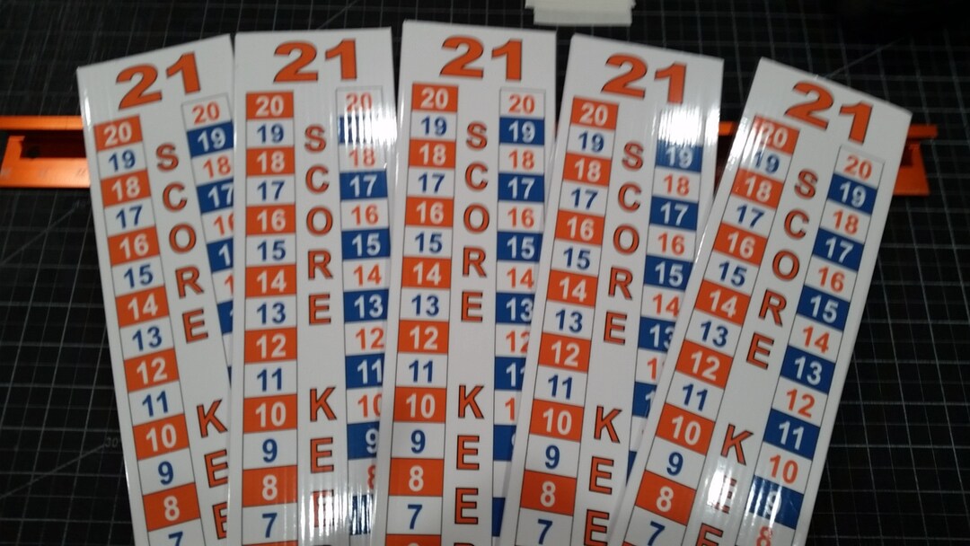 Set of 5 Cornhole Scoreboard Score Keeper - Orange and Blue Checker - Etsy