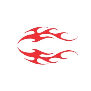 Flames - Set of 2 Vinyl Decals - for Car / Motorcycle / RC / Laptop ...