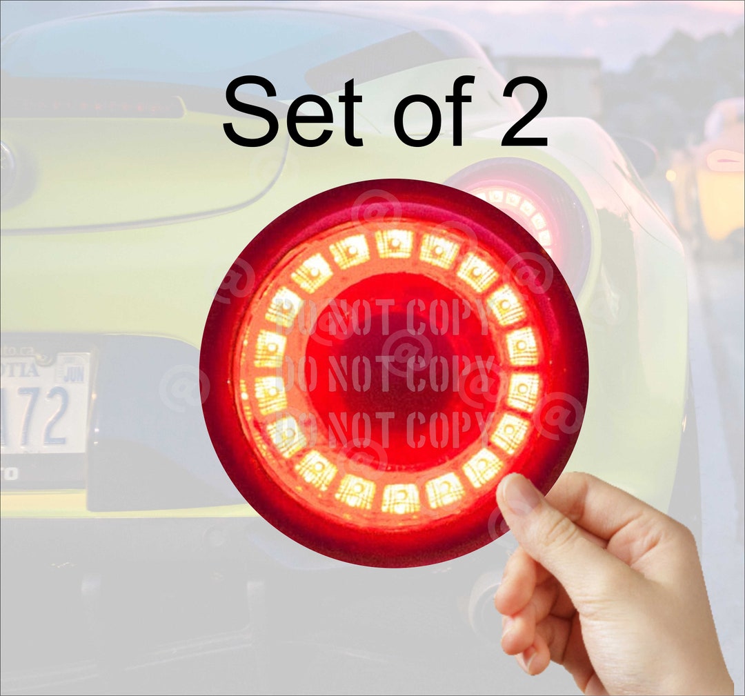 Round Tail Light LED Look Stickers - Race Car Decals (set of 2) - Etsy