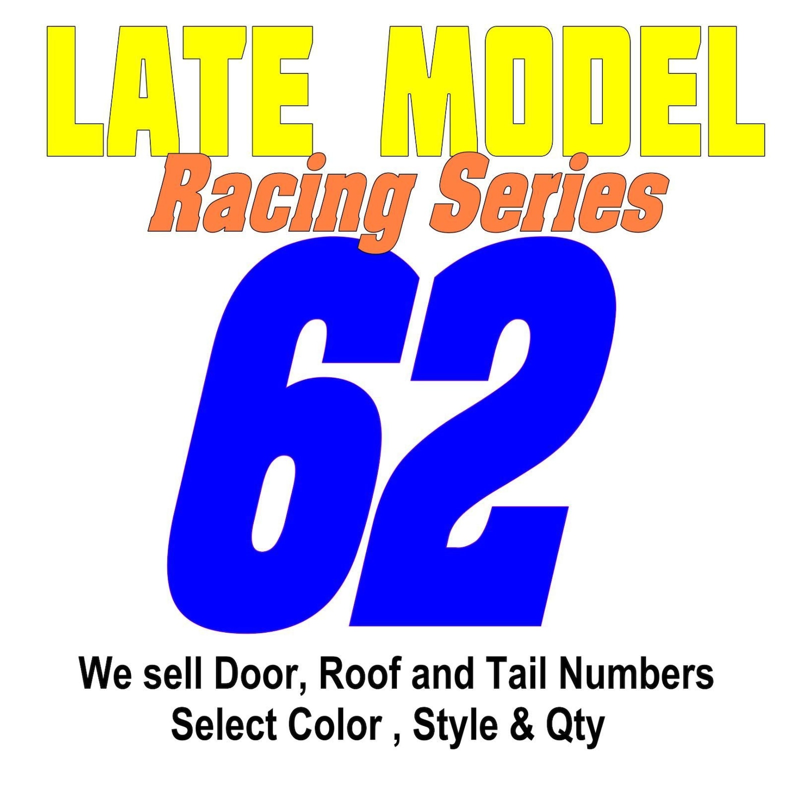 Late Model Race Number Decals Select Size & Color - Etsy