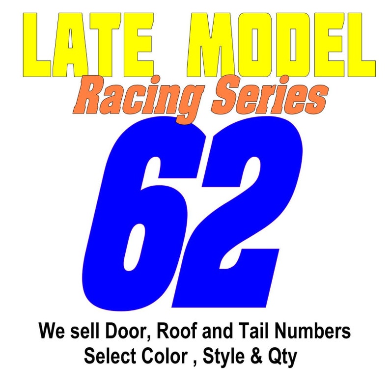 Late Model Race Number Decals Select Size & Color - Etsy