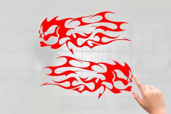 Skull Head Flame Vinyl Decal Stickers Motorcycle Gas Tank - Etsy