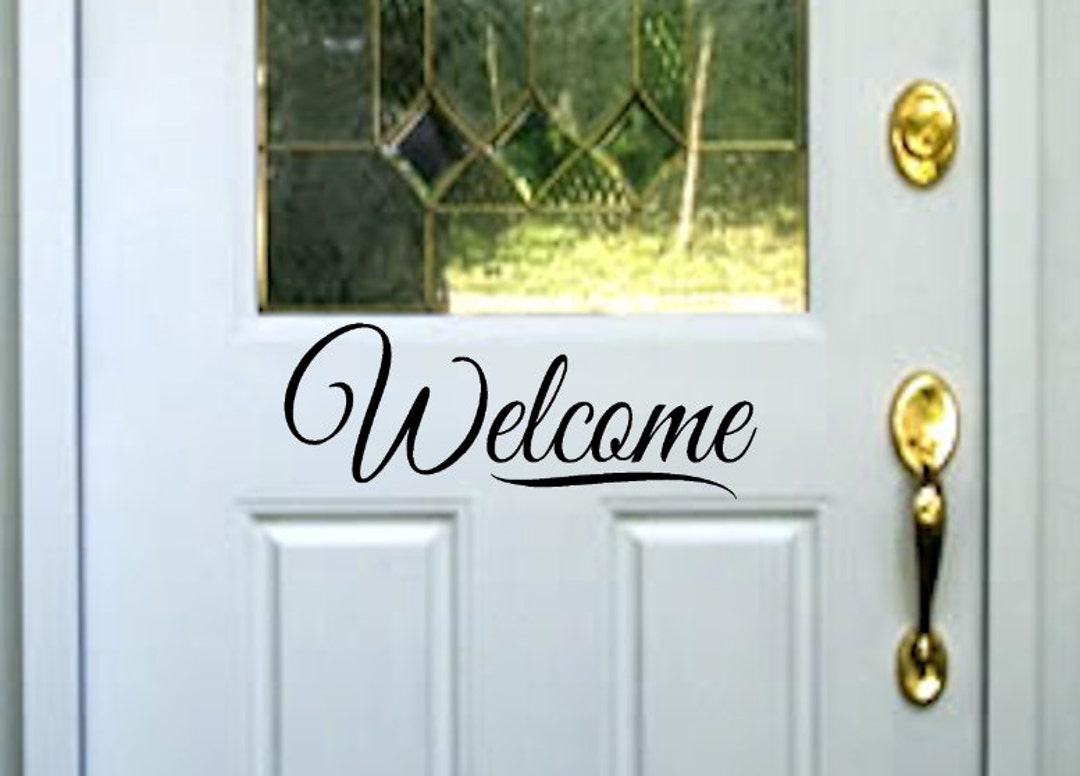 Welcome Sign Vinyl Decal Wall Art Door Graphic - DIY - ANY COLOR - Etsy