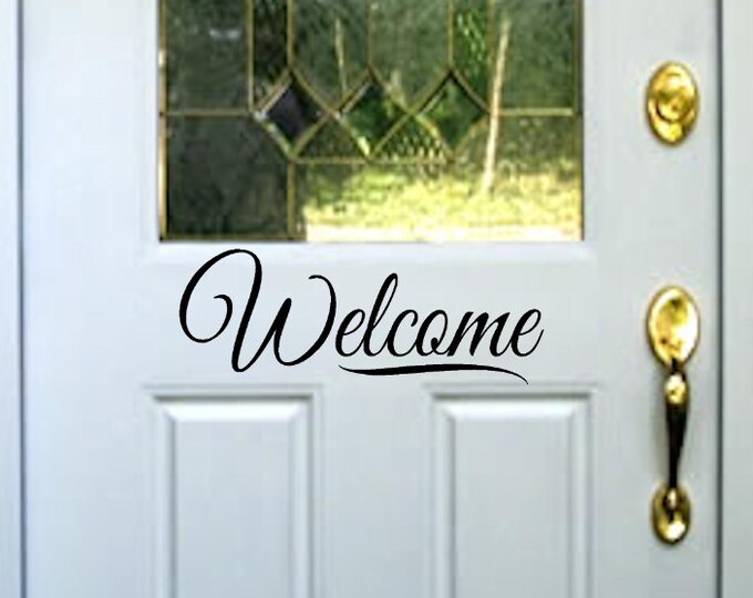 Welcome Sign Vinyl Decal Wall Art Door Graphic - DIY - ANY COLOR - Etsy