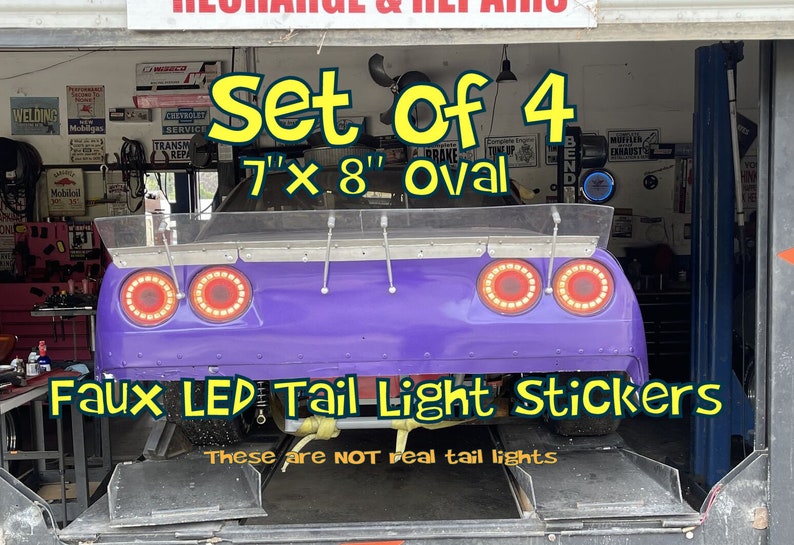 Oval LED Tail Light Stickers: Sport Car Look Decals (set of 4) - Etsy