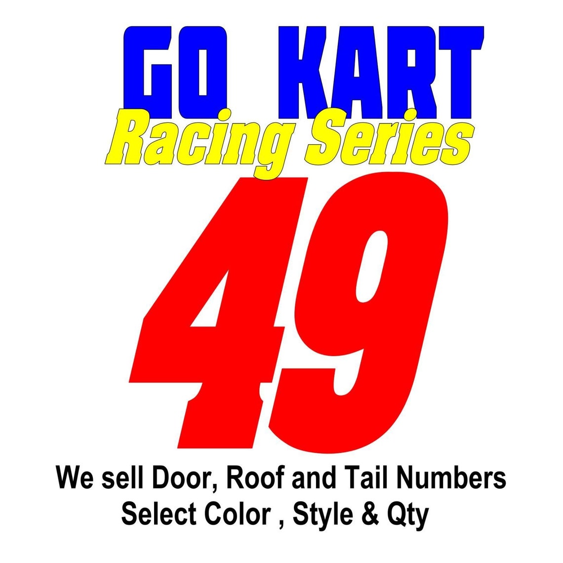 Go Kart ( Cart ) Race Number Decals - Select Size & Color - Etsy