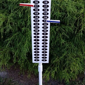 Cornhole Scoreboard W 42" Stand Scorekeeper Sign - Black White Oval ...