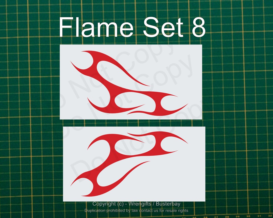 Set of 2 Vinyl Decal Flames - Style FLM 8 - Select Size & Color - Etsy