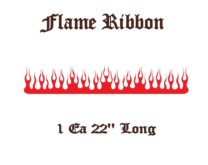 Set of 4 Flames Decal Set, Retro Flame Motorcycle Helmet Stickers Kit, Hotrod Fire Bike Frame ...