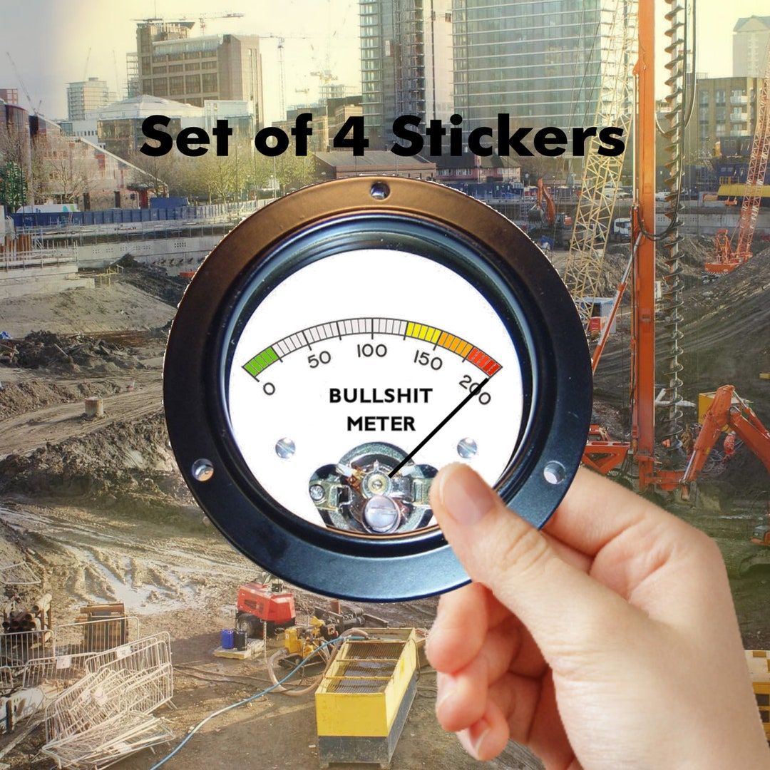 Bullshit Meter Hard Hat Stickers - Union, Welder, Electrician - Set of ...
