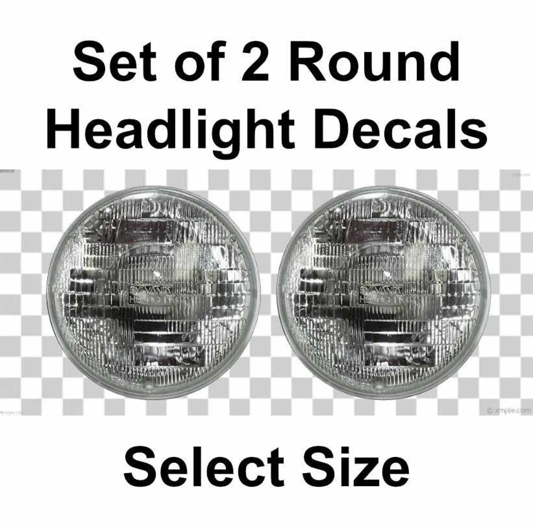 Set of 2 Round Headlight Graphics Racing Headlamp Drag Racing - Faux ...
