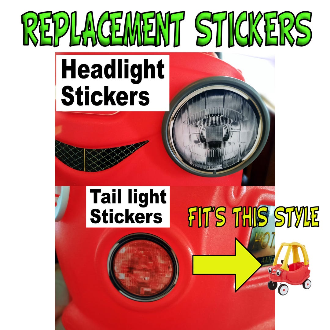 Headlight and Tail Light Replacement Stickers Kit Fits Cozy Coupe ...