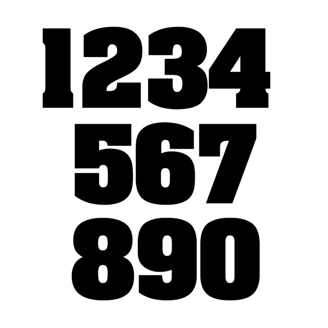 Set of 2 Race Numbers Vinyl Decals - Select Size 1 Inch to 5 Inch - - Etsy