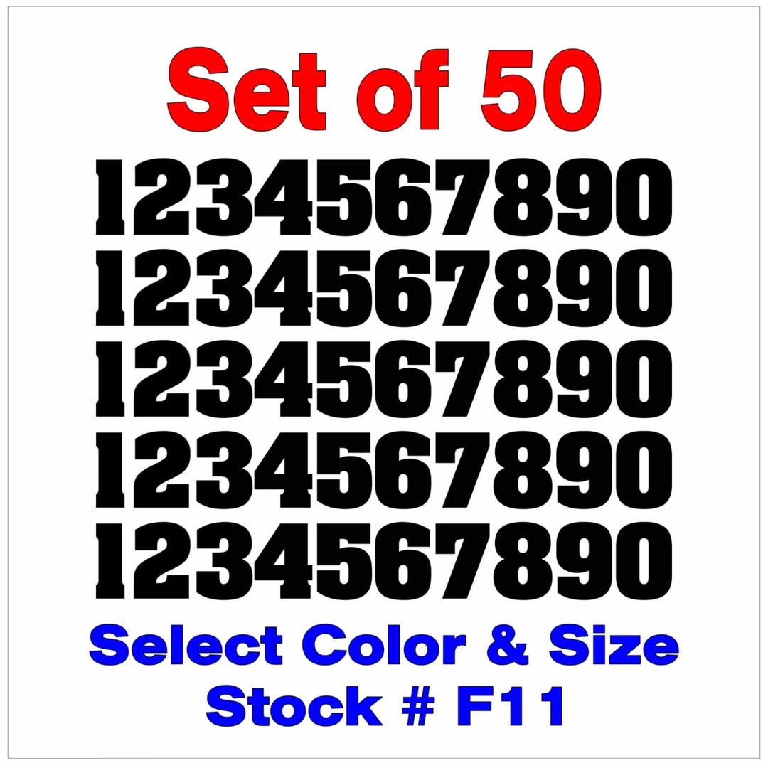 0 9 Numbers Vinyl Sticker Decals Outdoor Quality - Mailboxes Sporting ...
