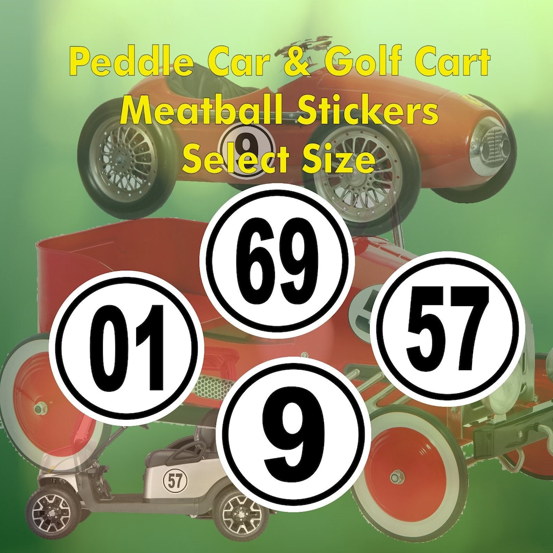 Vintage Meatball Race Car Number Stickers (2x) - Laminated - Etsy