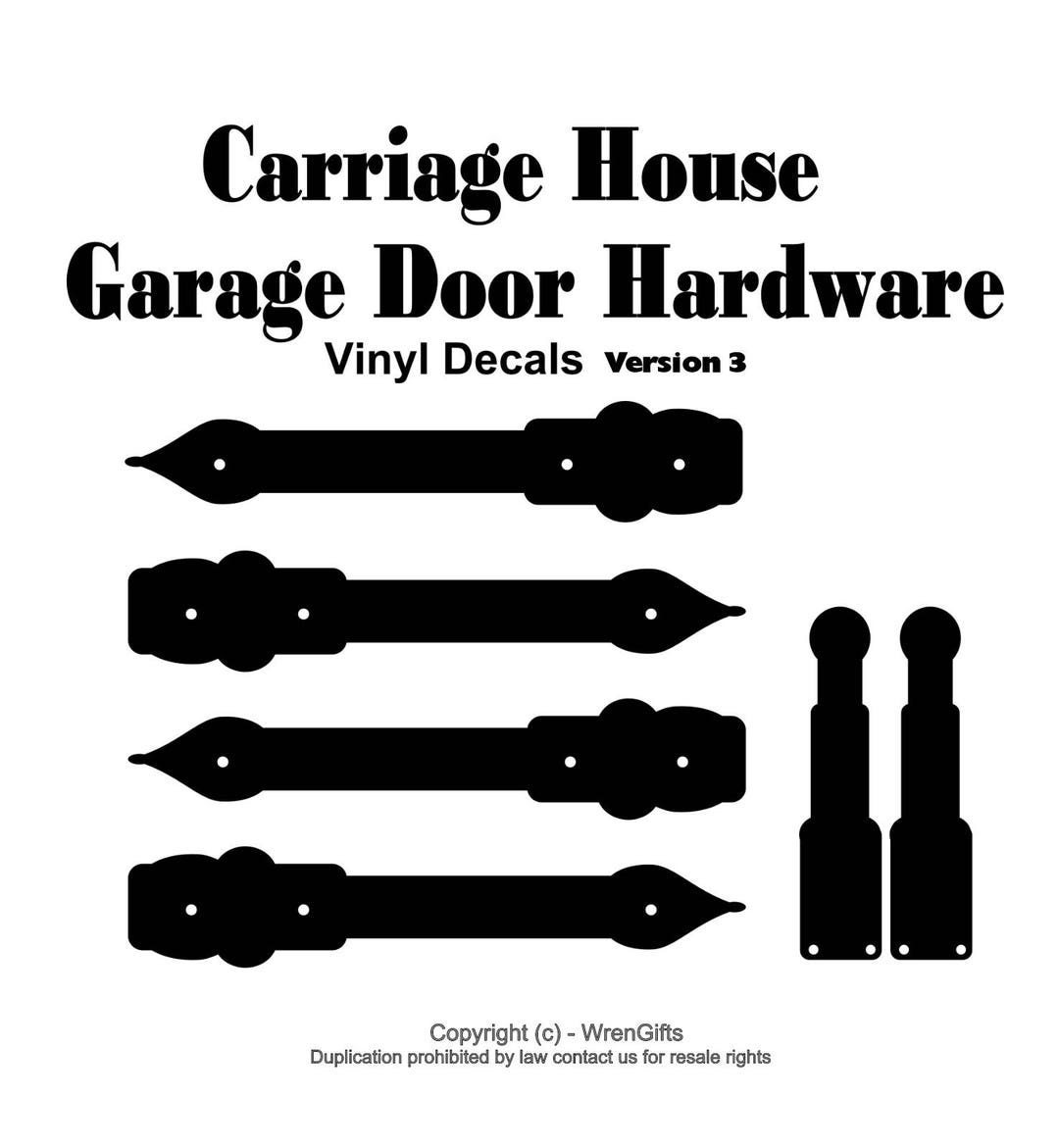 Carriage / Craftsman Garage Door Hardware - Vinyl Decals - Ver3 - Etsy
