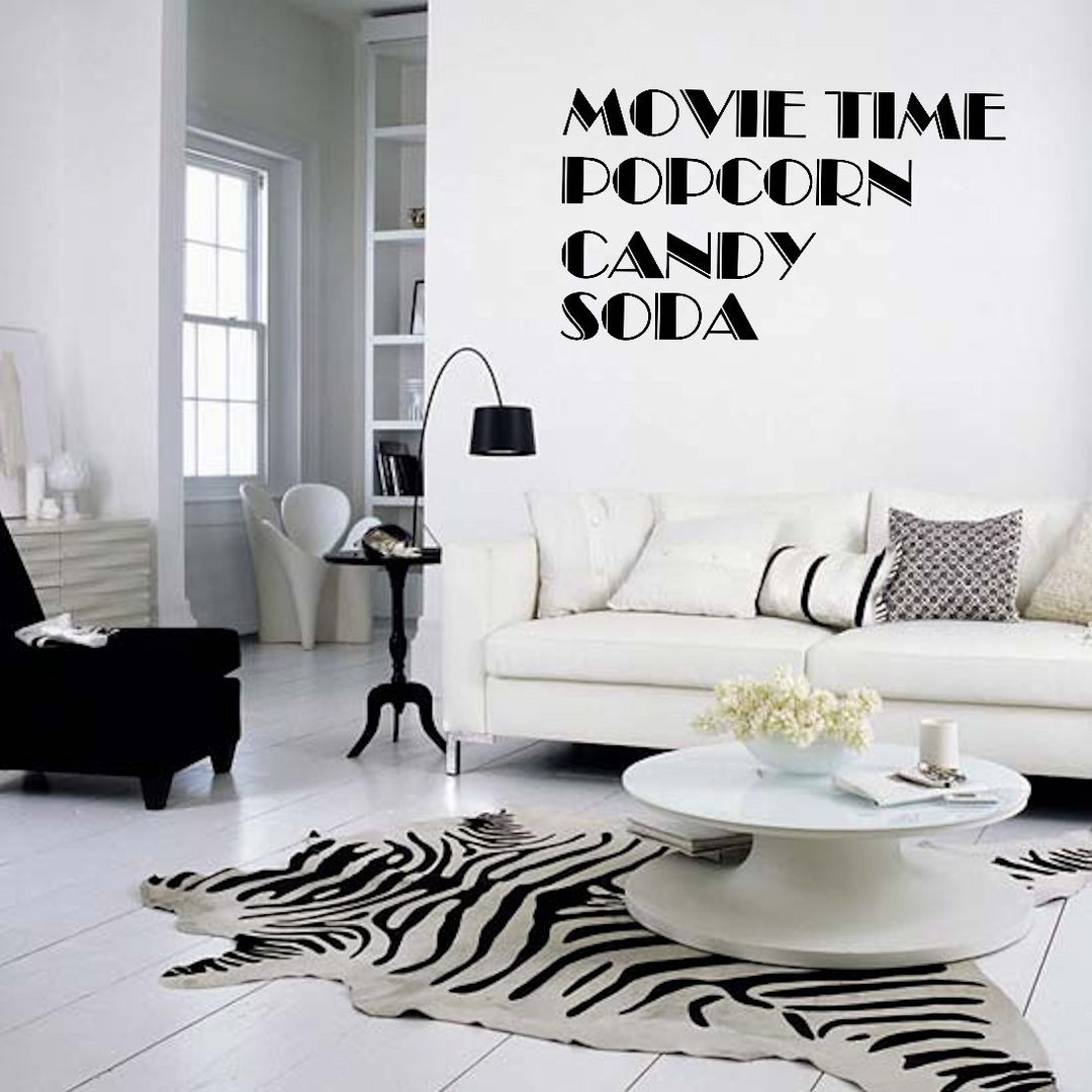 Movie Time Popcorn Candy Soda - Vinyl Wall Decal Sticker - Any Color - Etsy