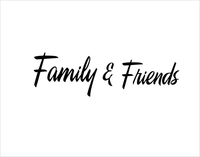 Family and Friends Horizontal Removable Vinyl Wall Decal - Color Black ...