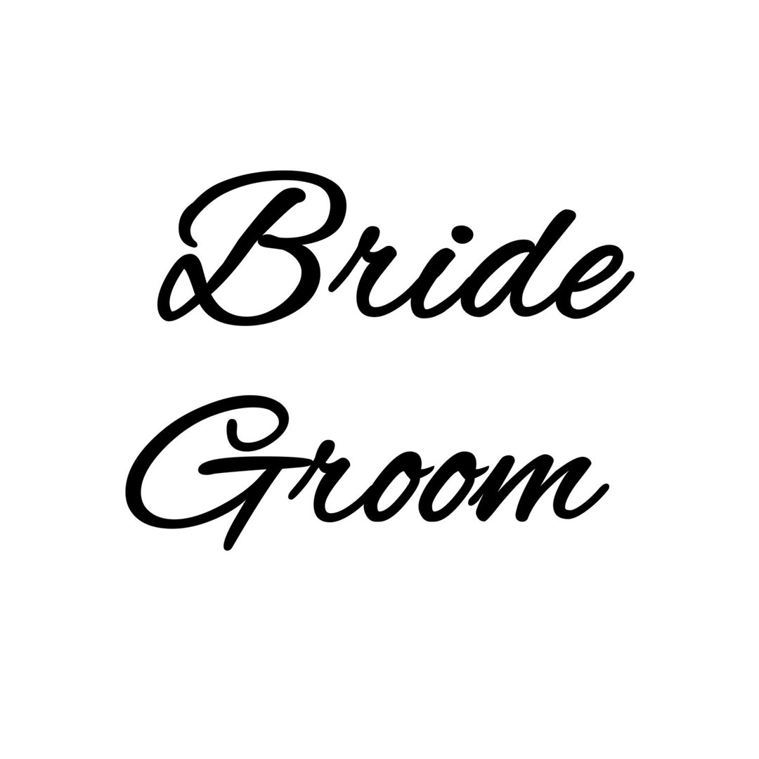 Large Bride & Groom Vinyl Decals for Wedding or Crafts DIY Great for ...