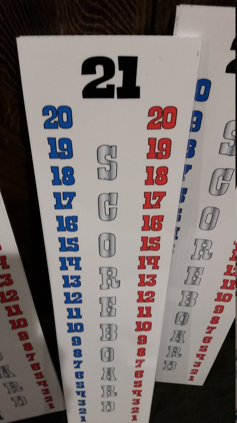 Cornhole Scoreboard Signs Set of 3 Red White Blue Silver - Etsy