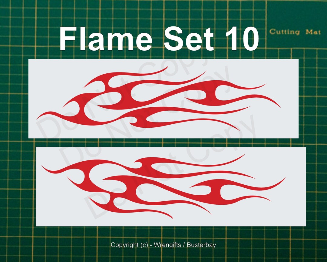 Set of 2 Vinyl Decal Flames - Style FLM 10 - Select Size & Color - Etsy
