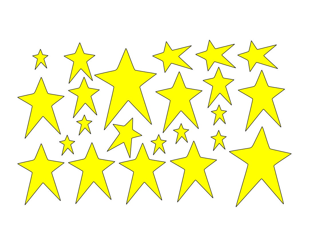 23 Primitive Stars - Craft DIY Wall Vinyl Decal Set - Select Any Color ...