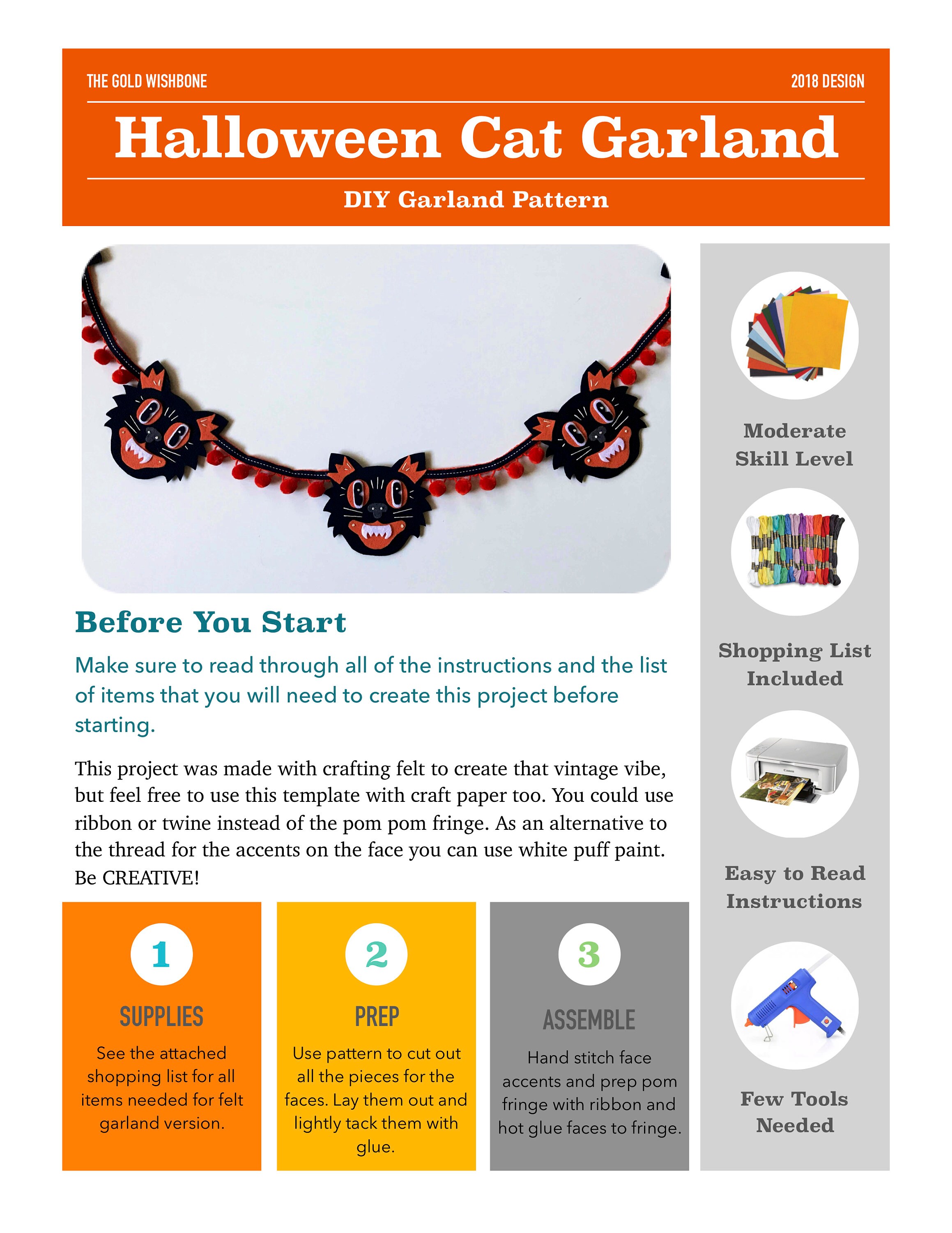 Halloween Decoration Halloween Pattern DIY Craft Halloween | Etsy