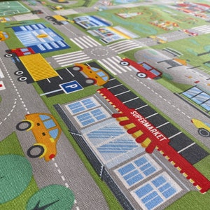 CAR ROADMAP Fabric, per Meter, Maps Fabric, Upholstery Fabric, Home ...