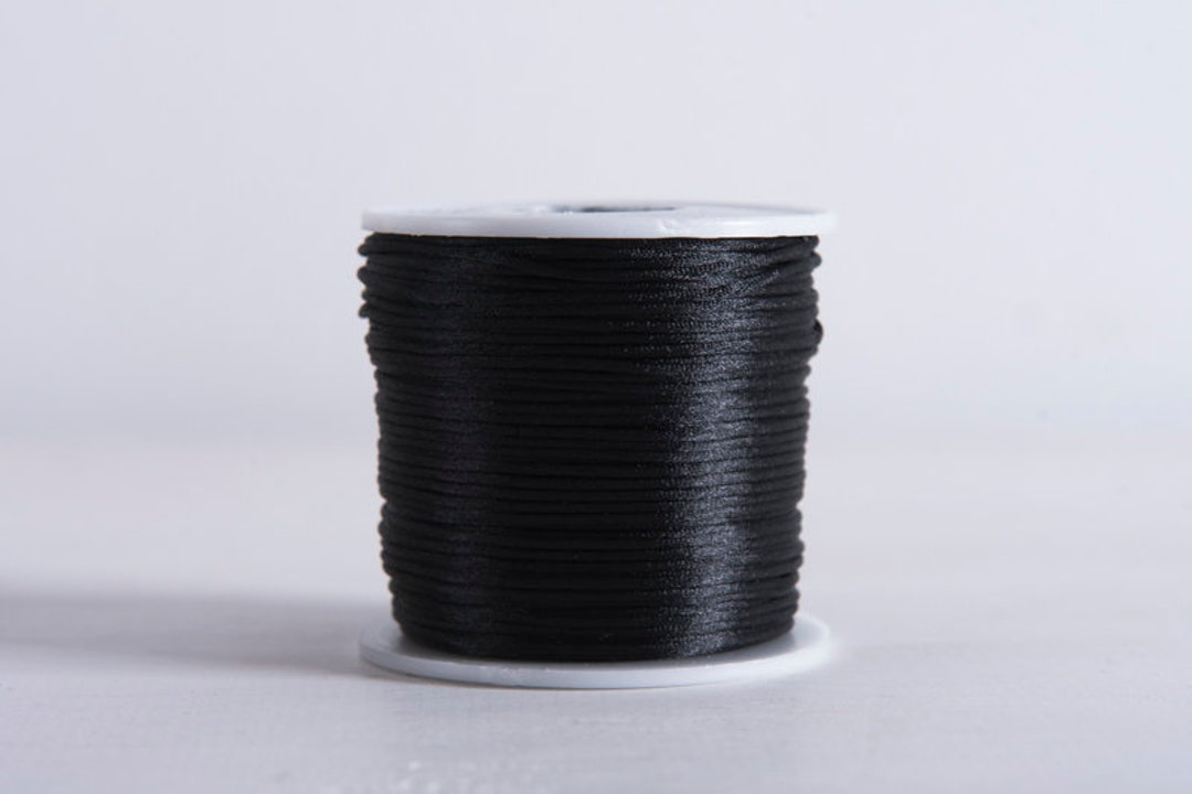 Black Satin Rat Tail Cord in Several Colors - 2mm, Satin Cord, Jewelry ...