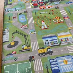 CAR ROADMAP Fabric, per Meter, Maps Fabric, Upholstery Fabric, Home ...