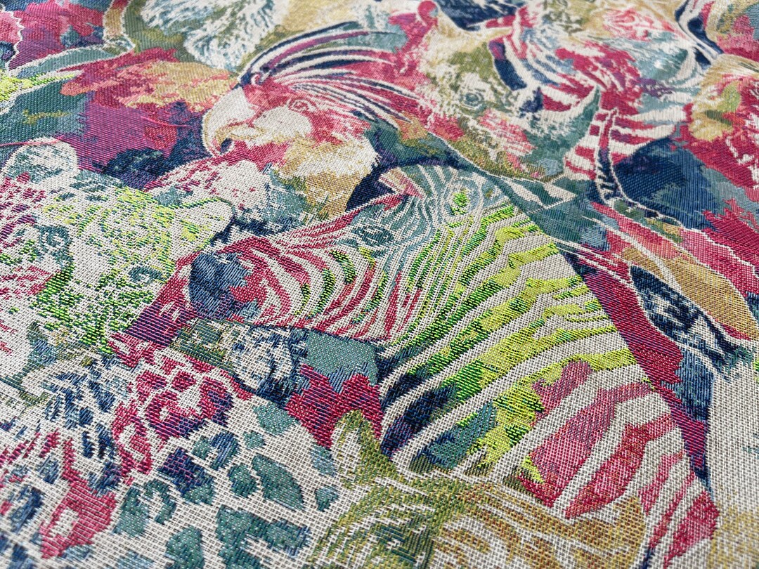 Expressionist Jungle Fabric, Gobelin Upholstery Fabric, Home Decor ...