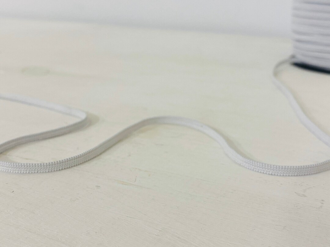 0.16" Stretch White Knit Elastic Band, Face Mask Elastic, Elastic ...