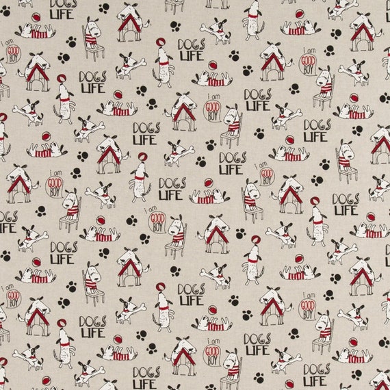 Dog's Life fabric Dog fabric per meter Upholstery | Etsy
