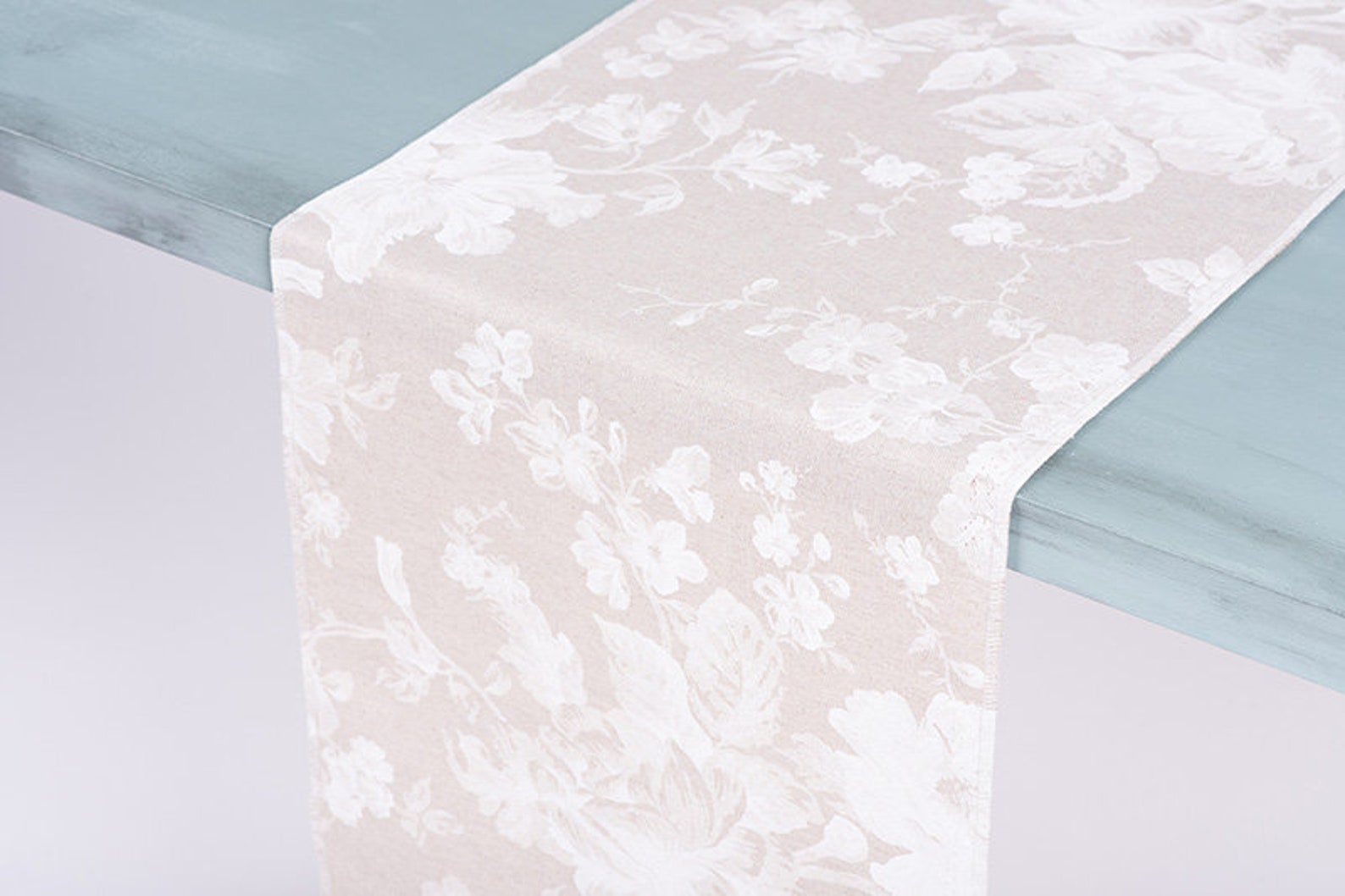 Floral Fabric by the Yard / White Flowers Design / Meter - Etsy