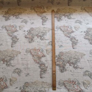 Map Fabric, World Map, per Meter, Upholstery Fabric, Home Decor ...