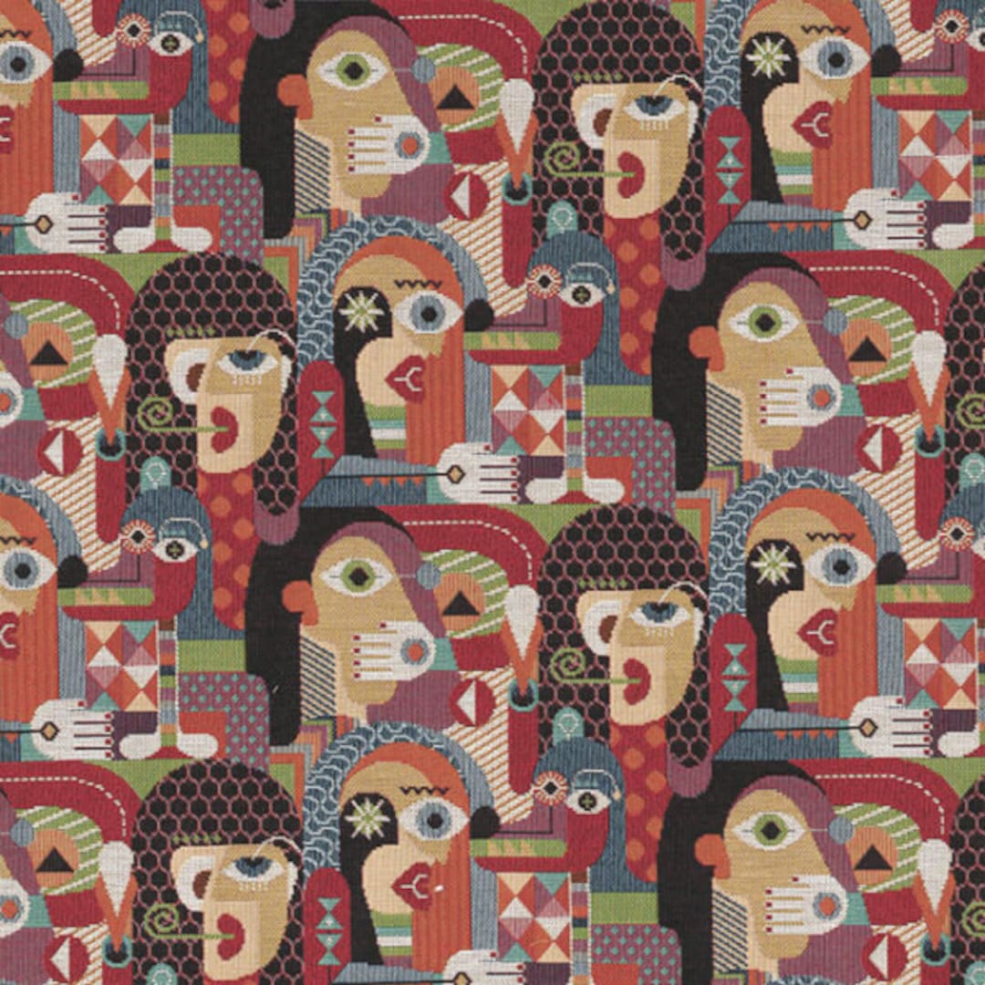 Faces Fabric, Gobelin Fabric, Upholstery Fabric, Home Decor, Decor ...