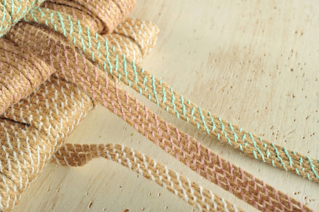 Jute With Colour Ribbon 1 Cm / 0.39" Decoration, Gift Wrapping, Wedding ...