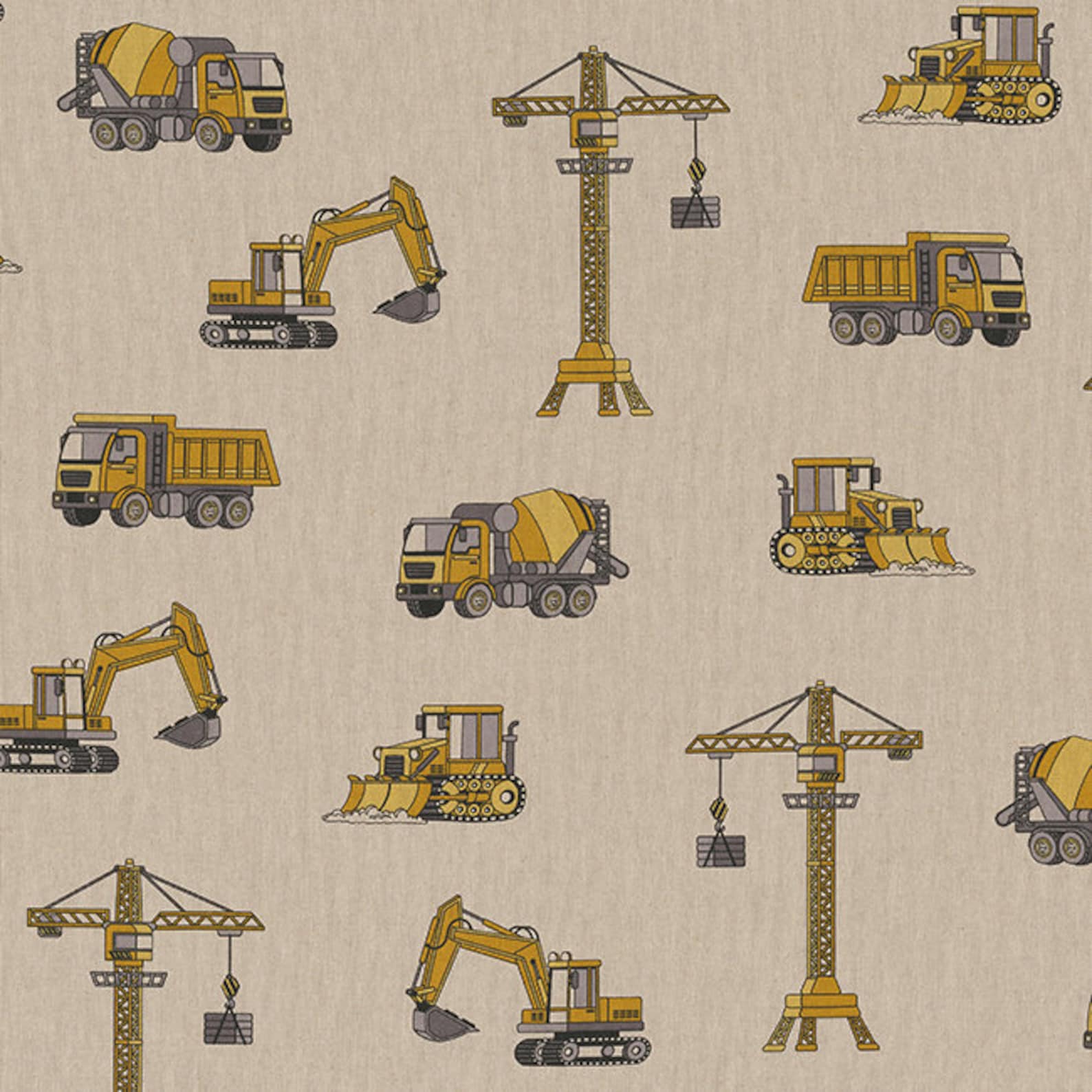 Construction Machines Fabric, Construction Toys Fabric per Meter, Craft ...
