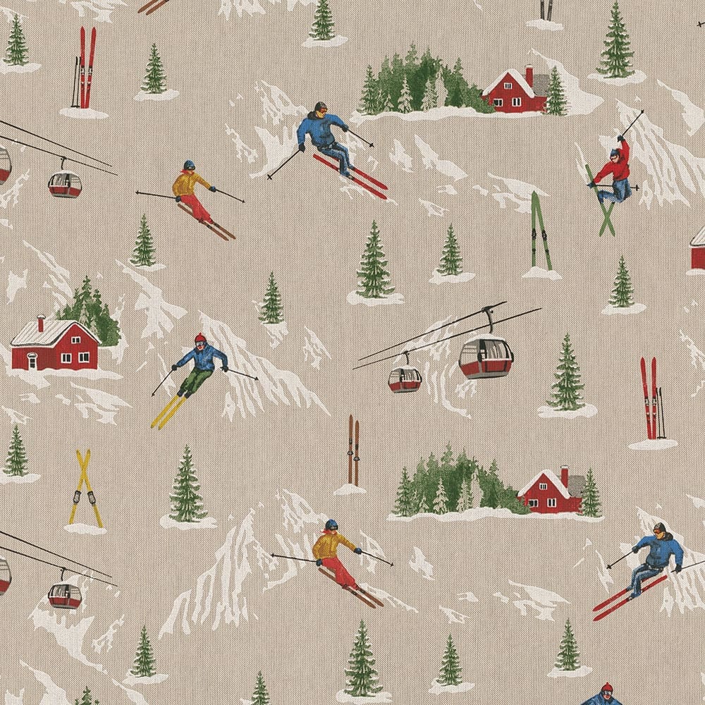 Skiing Fabric per Meter Linenlook Fabric Winter Fabric - Etsy