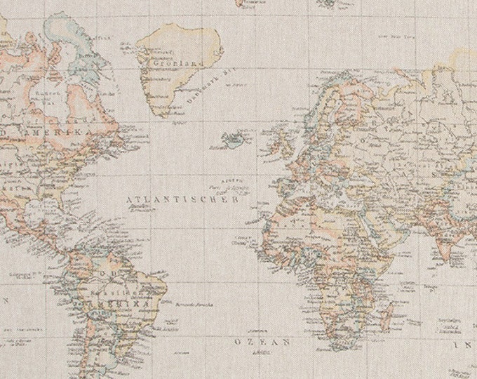 Vintage Maps Fabric Soft Blue and Cream Map by Aftermyart Blue and ...