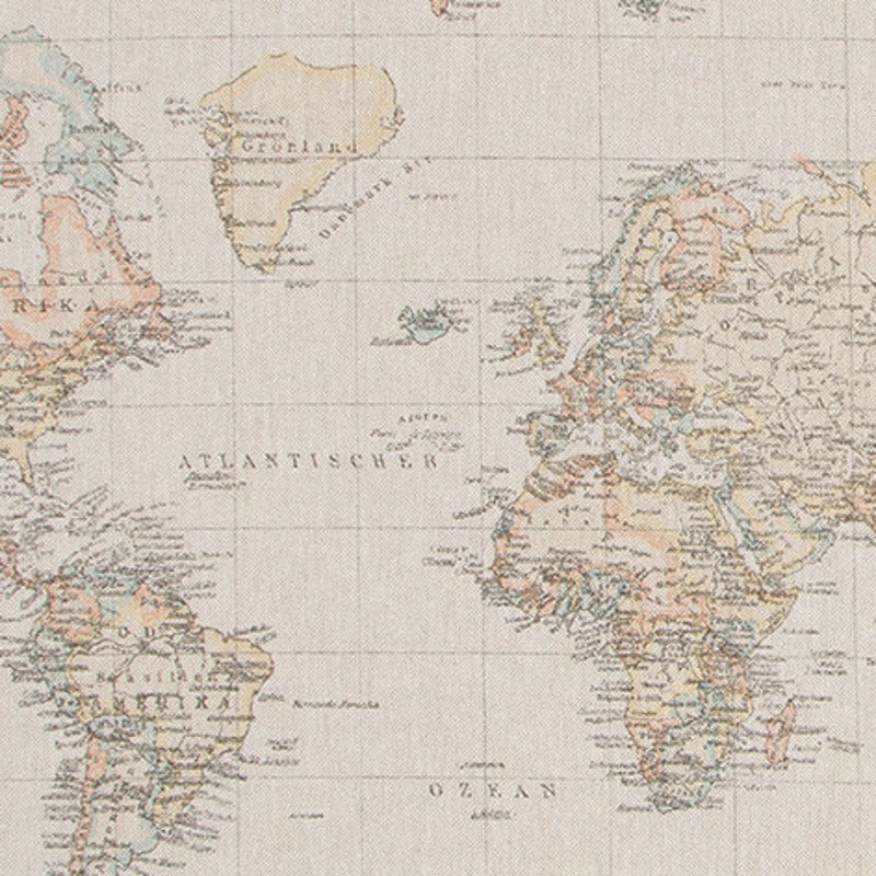World Map Fabric - Etsy