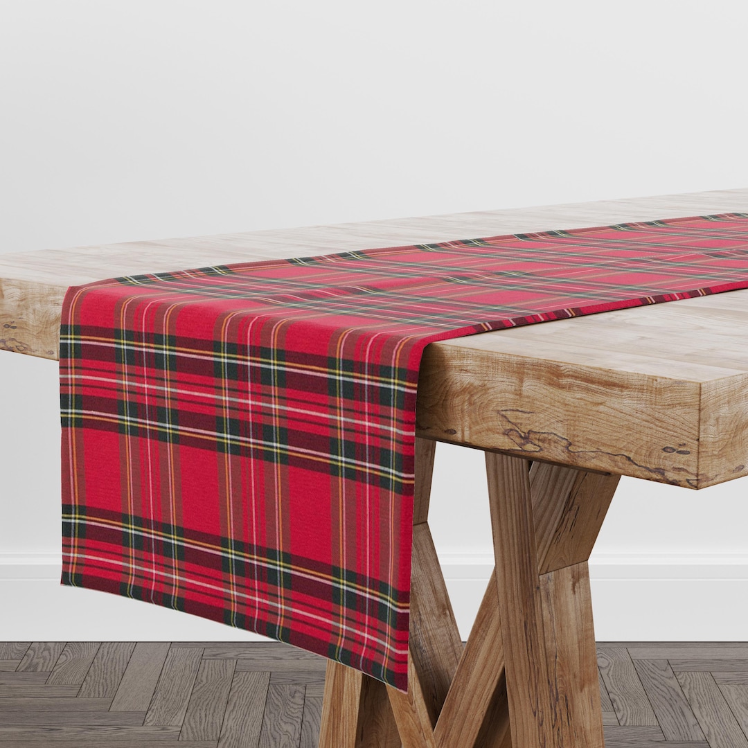 Red Tartan Plaid Table Runner | Christmas Table Runner, Christmas Plaid ...