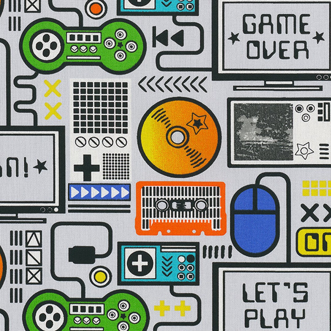 Video Game Design Fabric - Modern Design by Yard or Half Meter - High ...