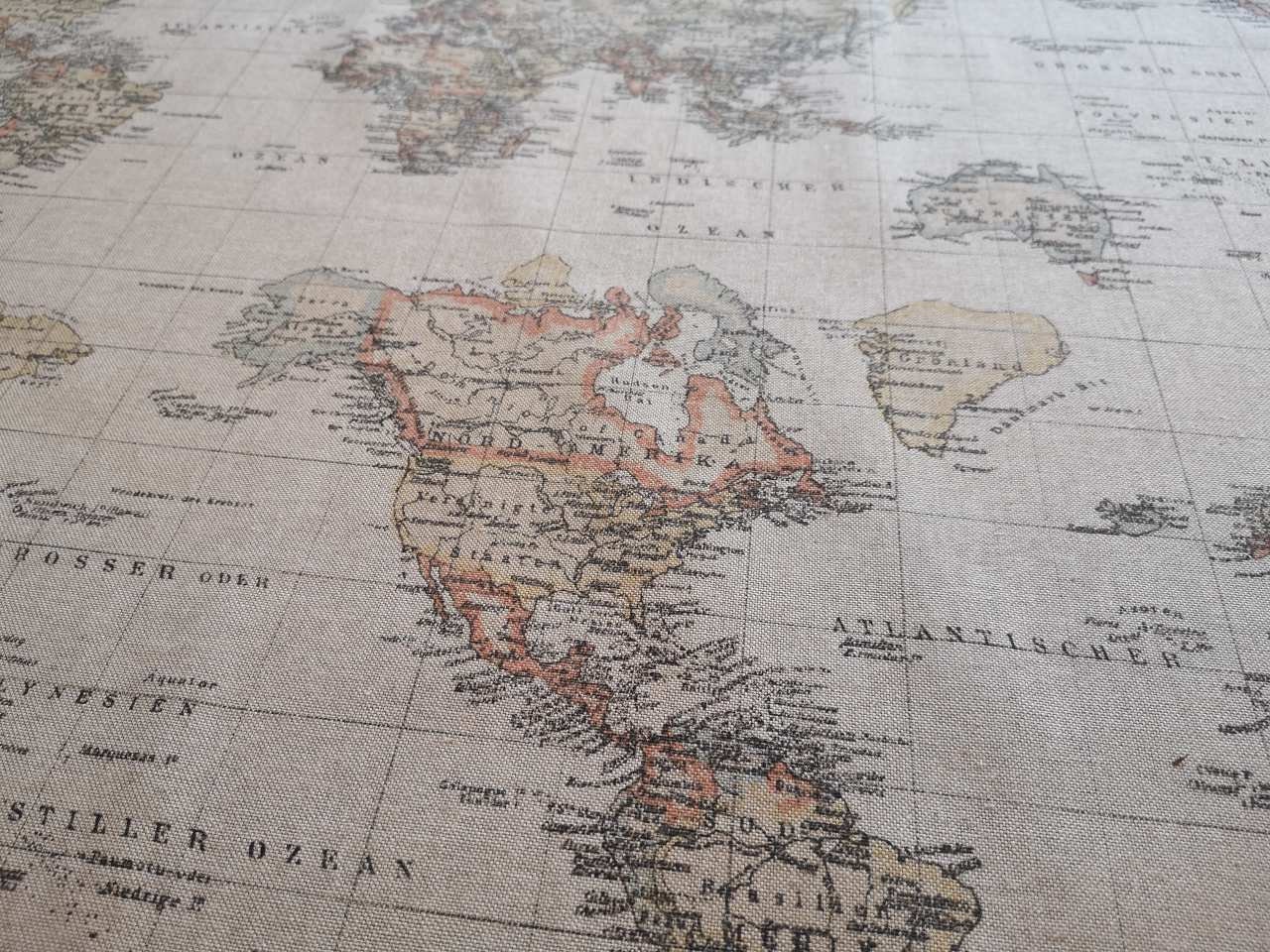 Map Fabric, World Map, per Meter, Upholstery Fabric, Home Decor ...