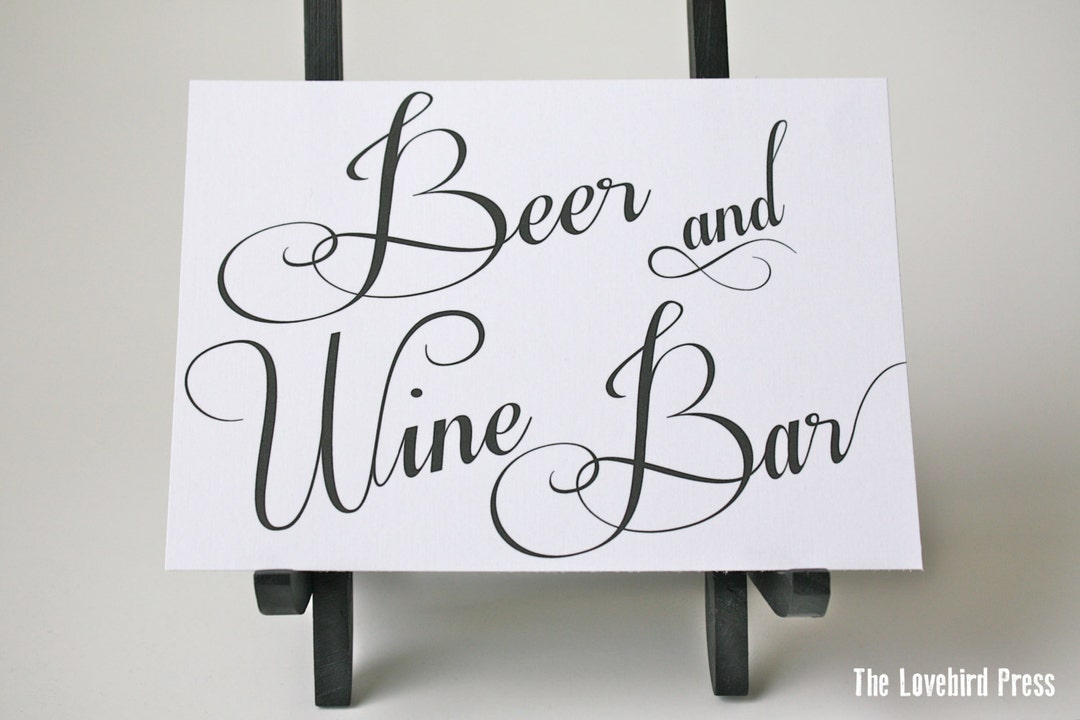 Beer and Wine Bar Sign - Wedding Sign - Instant Download - Printable ...